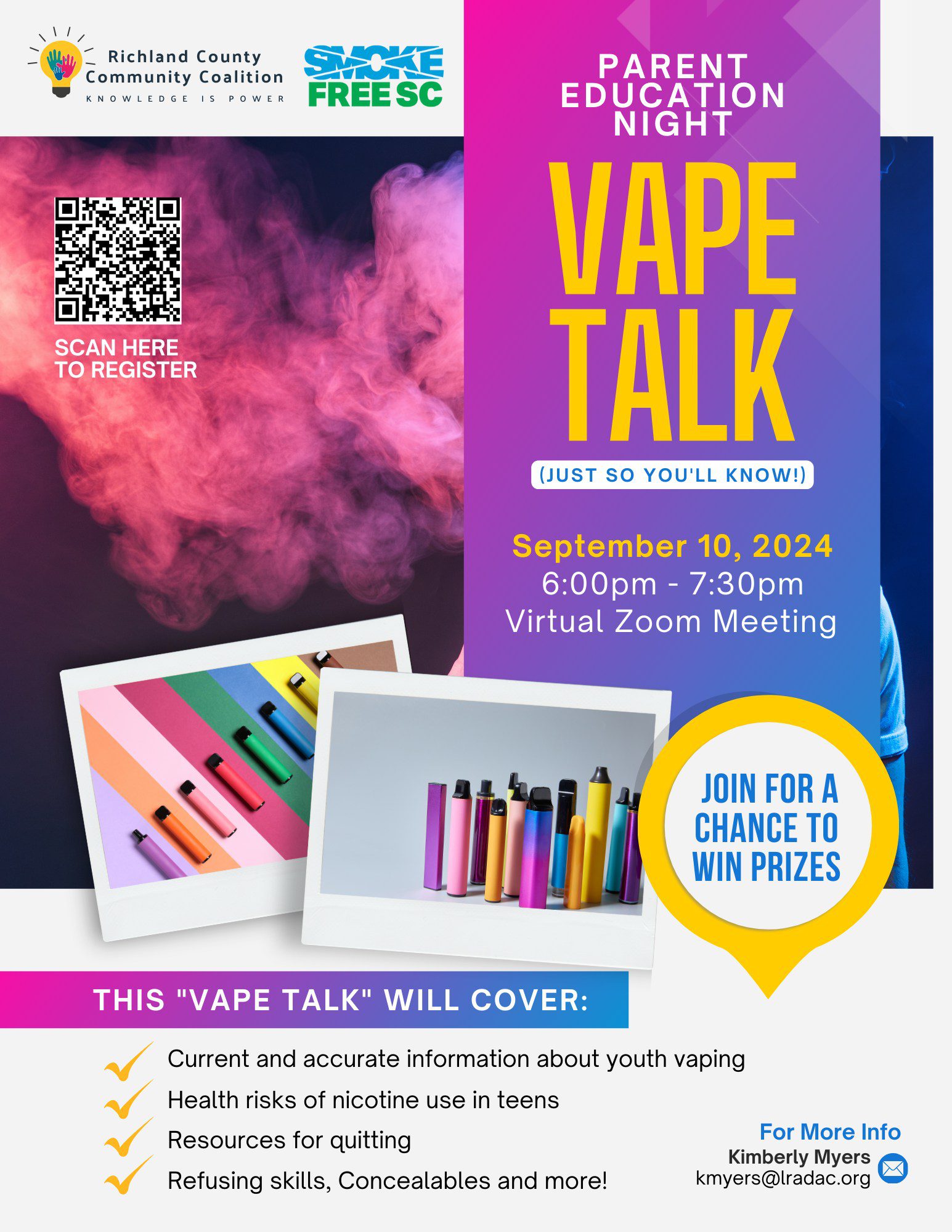 Noche educativa para padres con LRADAC: Charla sobre el Vape - Family Connection of South Carolina